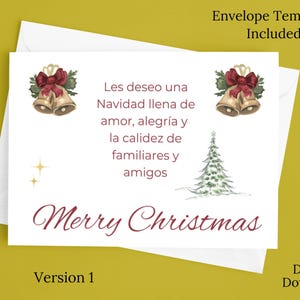 Feliz Navidad Printable Card for Friends & Family | Printable Spanish ...