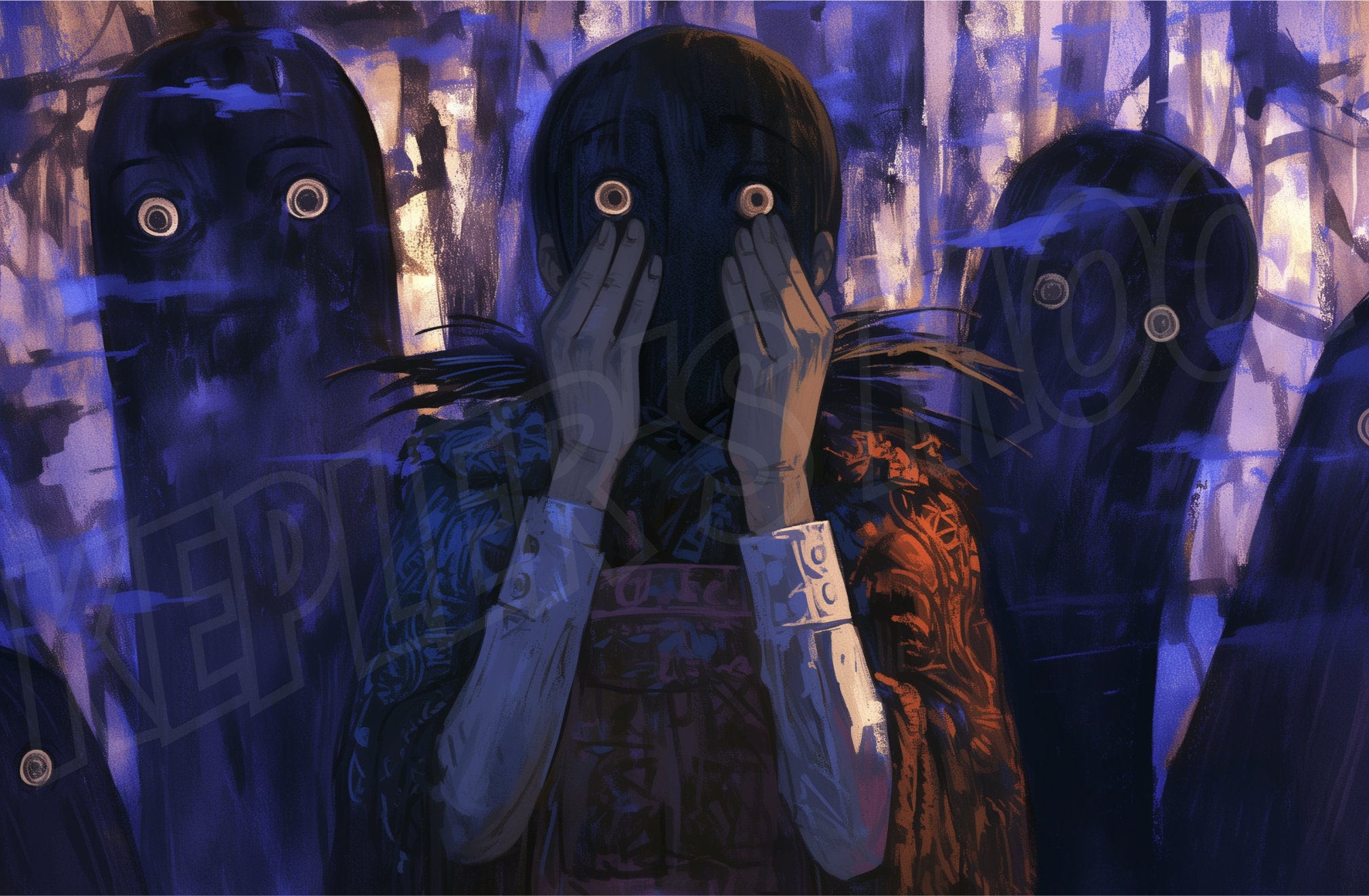 Anime Horror Illustrations Digital Bundle delusion Pack 4 Digital Art ...