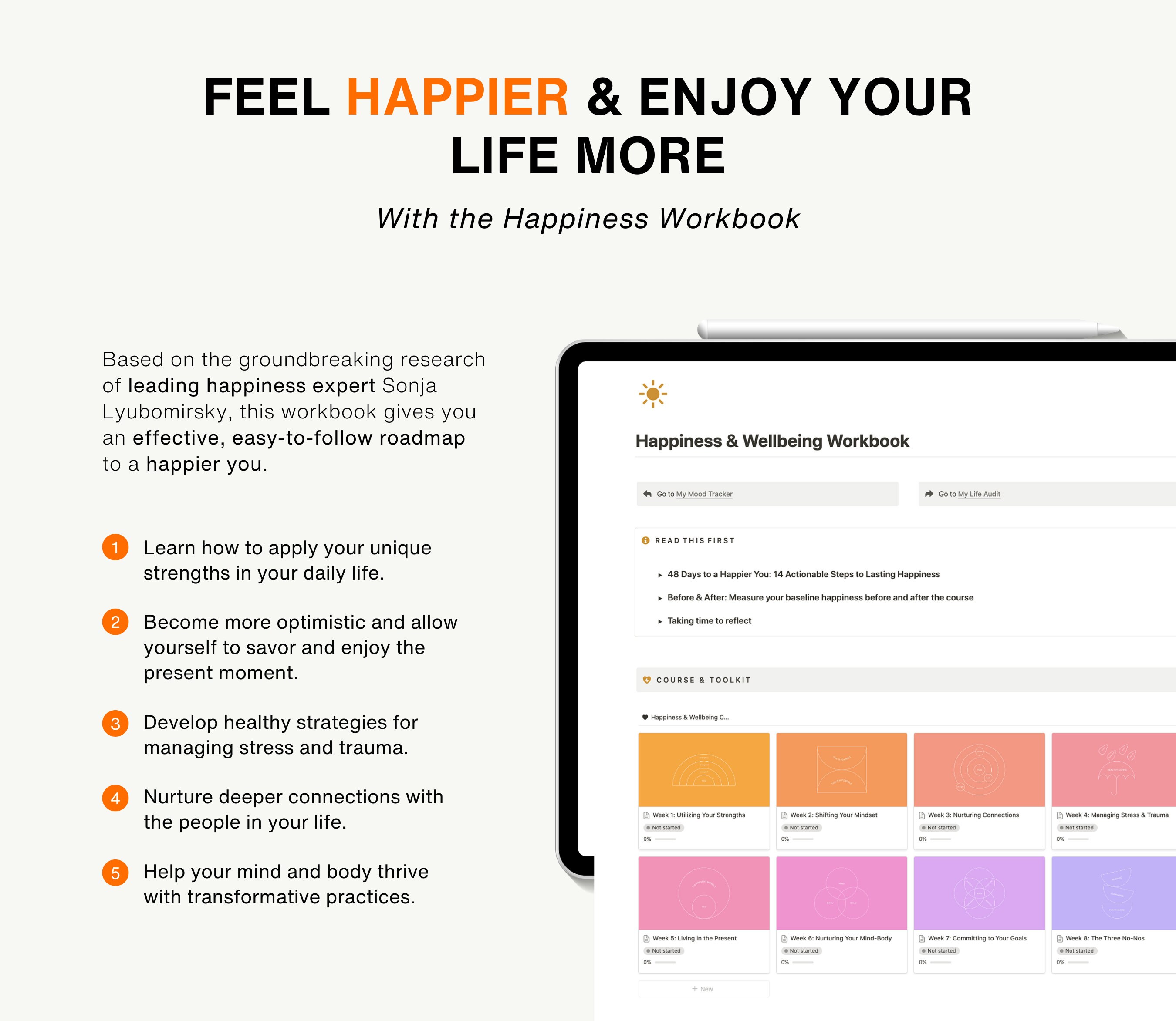 Notion Happiness & Wellbeing Mood Tracker and Journal | Notion Life ...