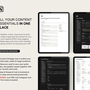 Notion Template Social Media & Content Planner, Content Creator ...