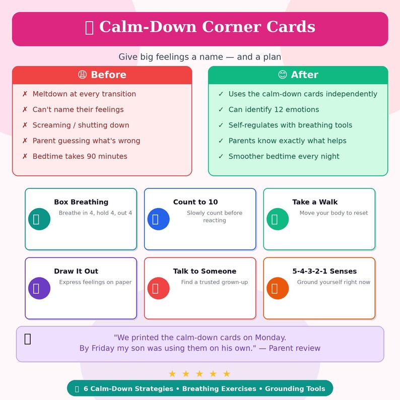 Autism ADHD Printable Pack | Visual Schedule + Emotional Regulation ...