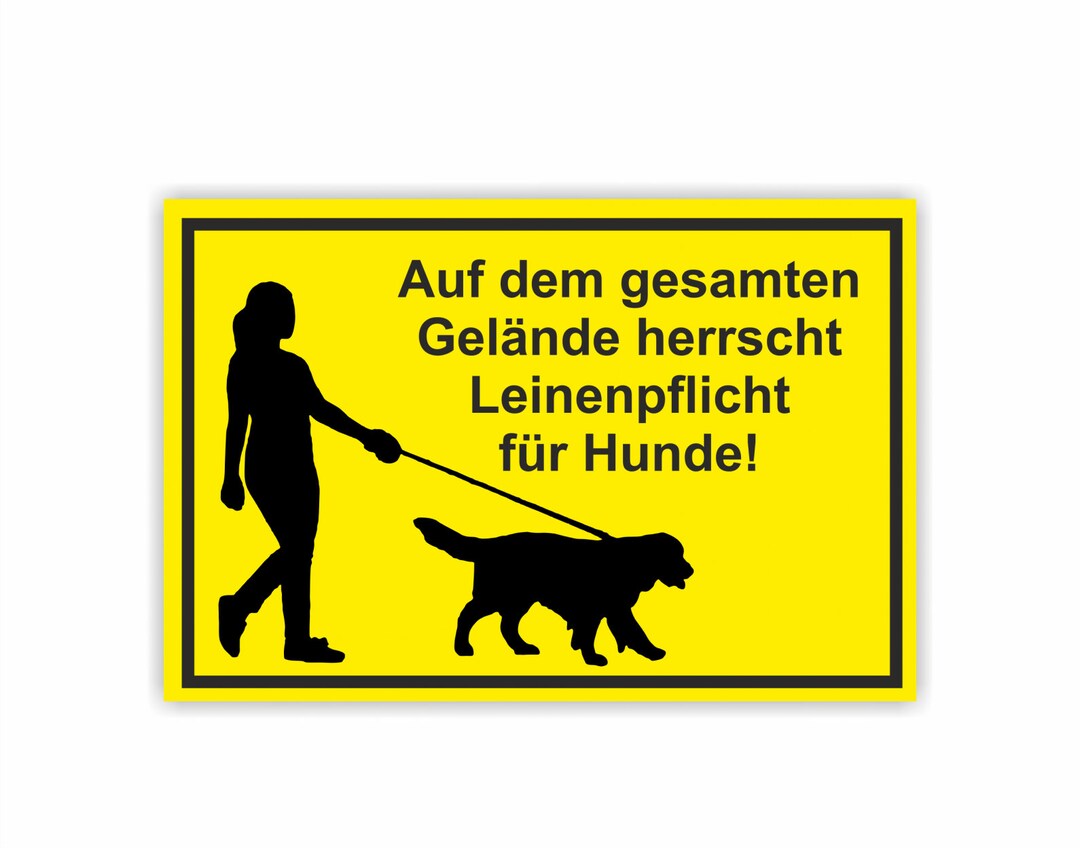 Warning Sign leash Required on the Entire Property - Etsy