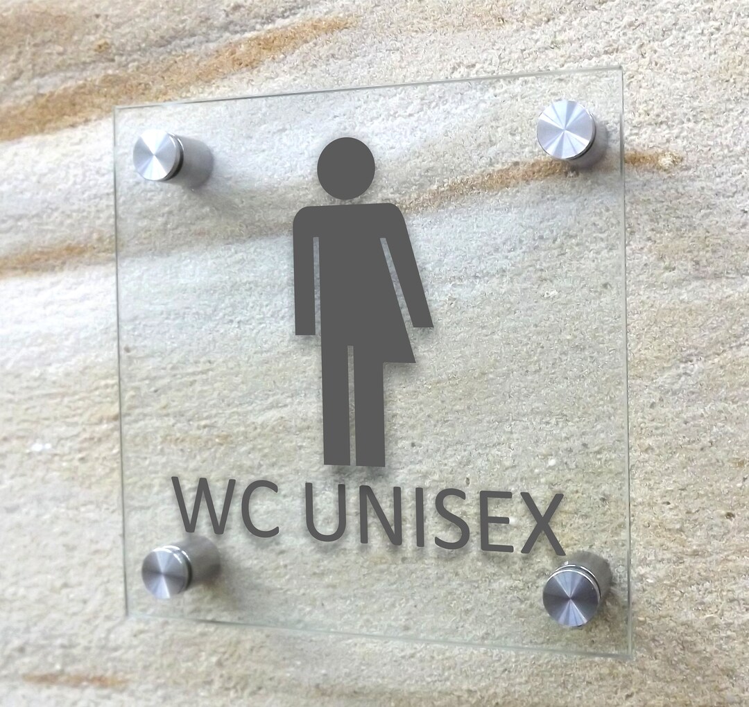 Toilet Sign unisex Toilet Sign Toilet Acrylic Glass Sign - Etsy