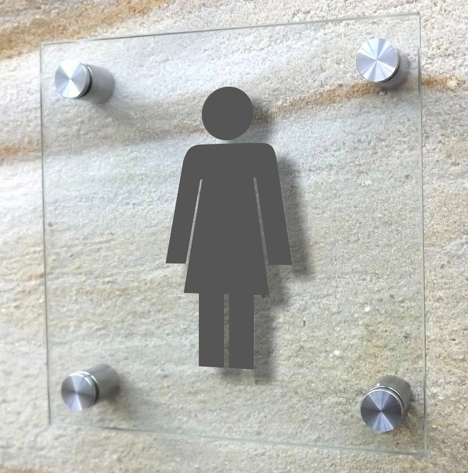 WC Sign Ladies Toilet Sign Glass Sign - Etsy UK
