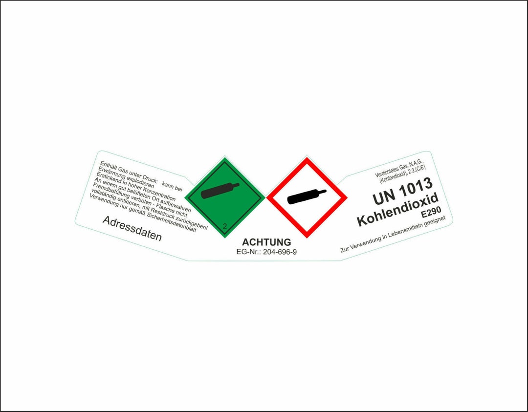 Dangerous Goods Sticker CO2 / Carbon Dioxide E290 UN 1013 Individual ...