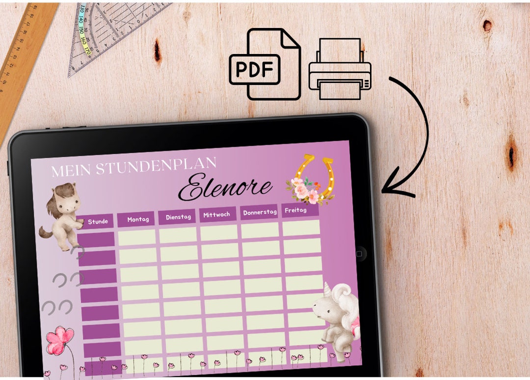 Printable Timetable With Names of Horses - Etsy