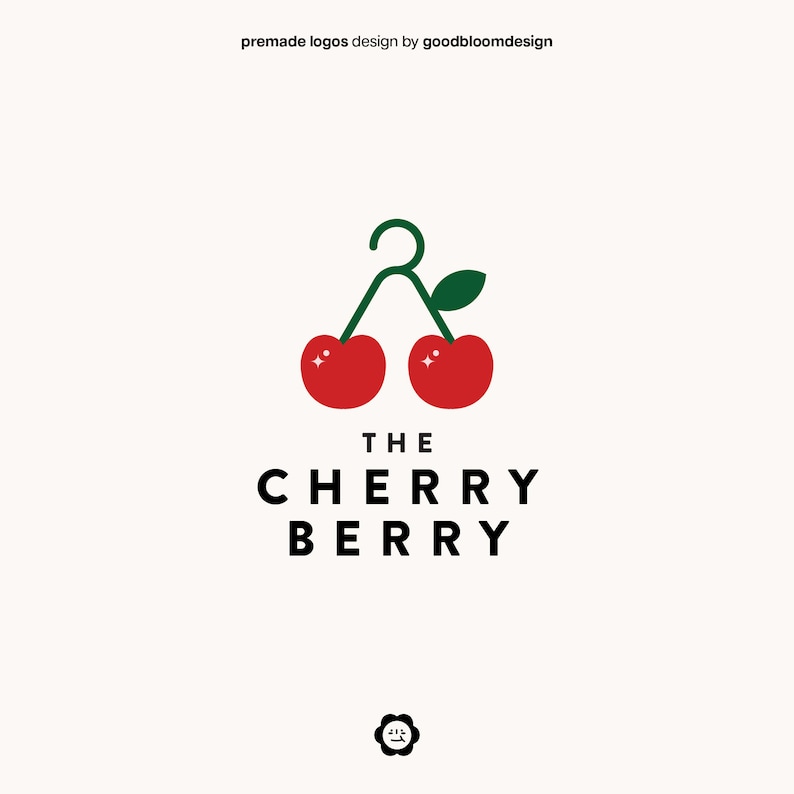 Premade Cherry Logo, Clothing Store Logo, Small Business Logo, Simple ...