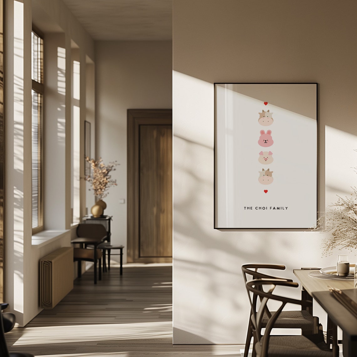 Personalized Family Chinese Zodiac Printable Poster, Minimal Zodiac ...