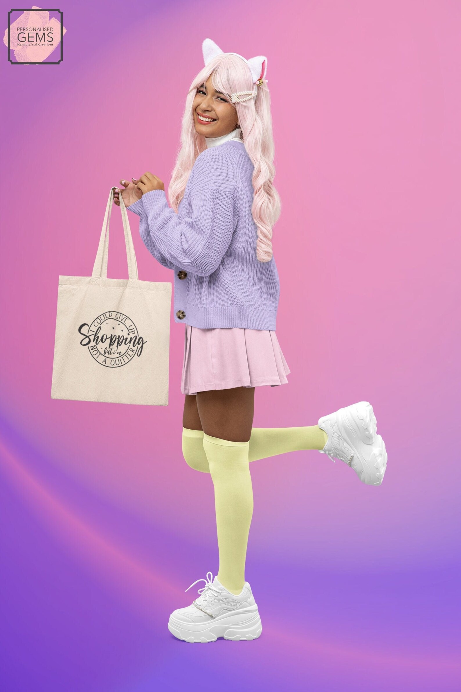 I Could Give up Shopping but I'm Not A Quitter Tote Shopping Bag ...