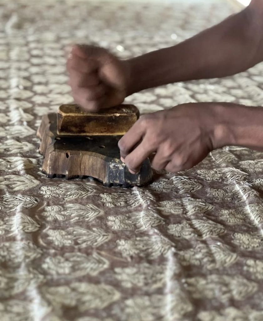 Hand Blocks Prints Midi Dress, Pink Hand Blocks Printed Wrap Dress ...