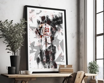 Lebron James Dunk Poster, NBA Basketball Poster Print, Cleveland ...
