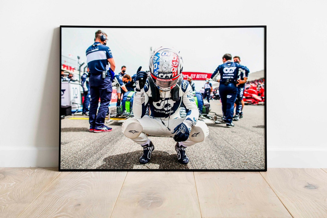 Pierre Gasly Poster Print Formula 1 Alpha Tauri Canvas Wall Art Motorsports Gift Idea for F1 ...