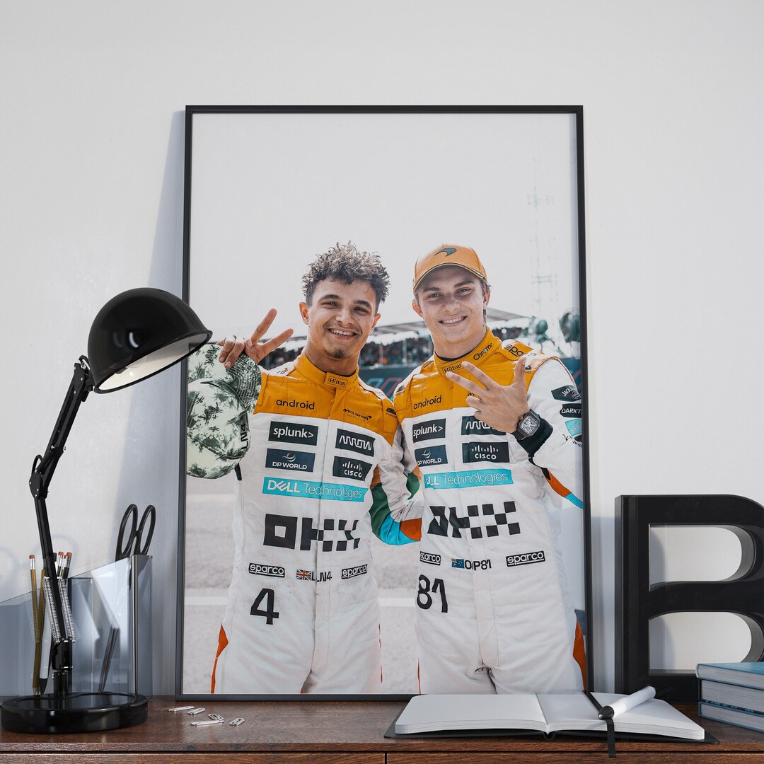 Lando Norris and Oscar Piastri Poster, Mclaren Rising Stars F1 Print ...