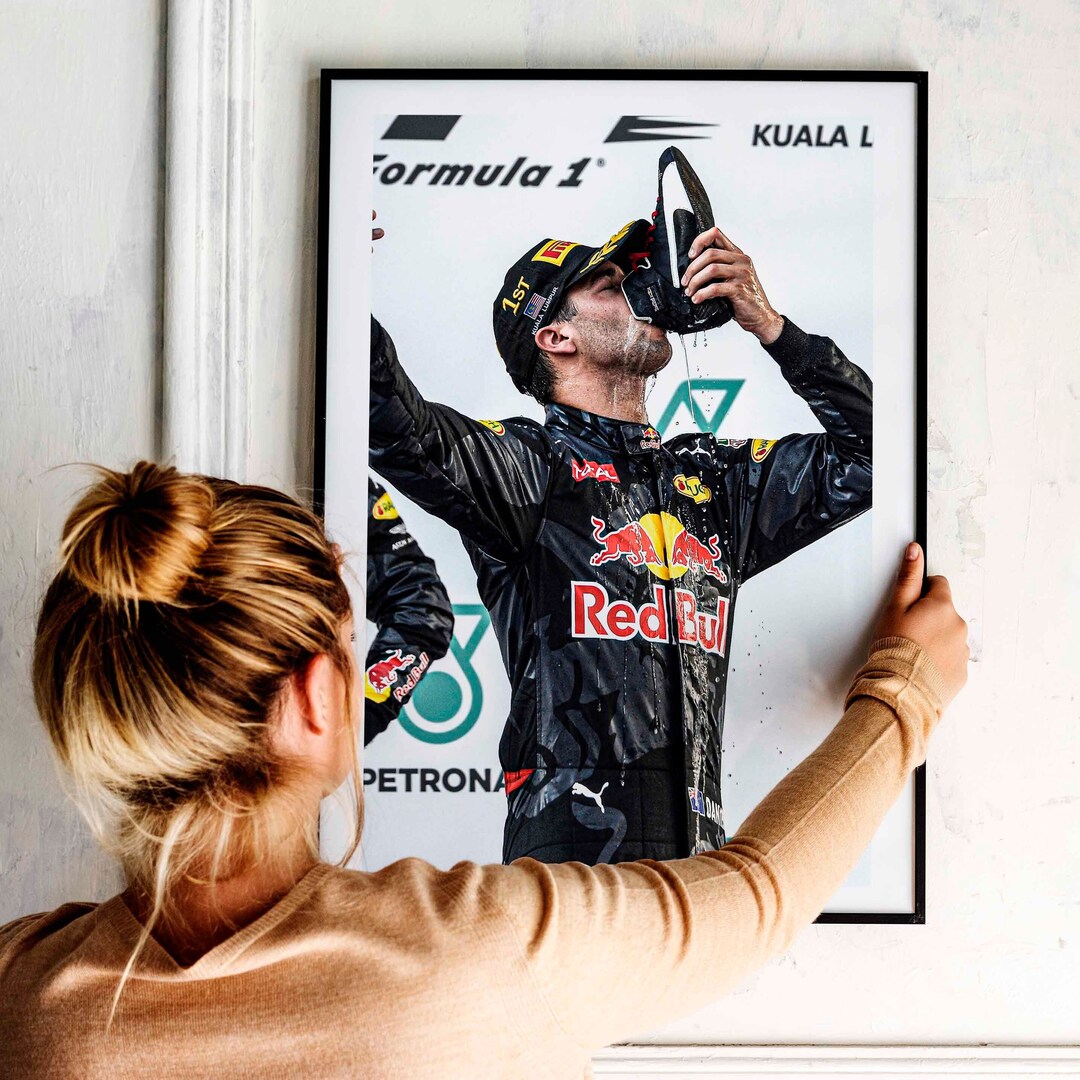 Daniel Ricciardo Shoey Canvas Wall Art Red Bull Racing F1 Poster Print ...