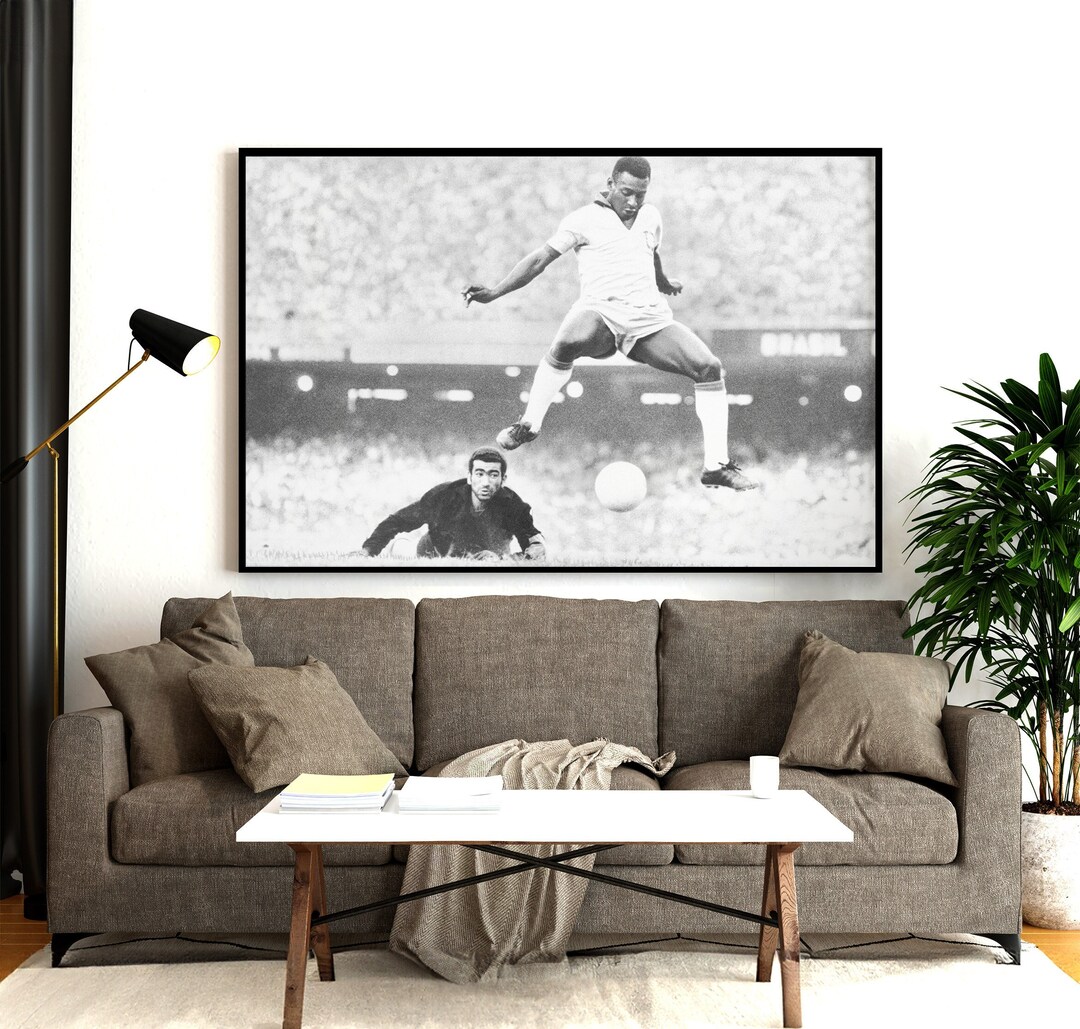 Pele Goal Scorring Poster Print, Brazil Football Star World Cup Canvas ...