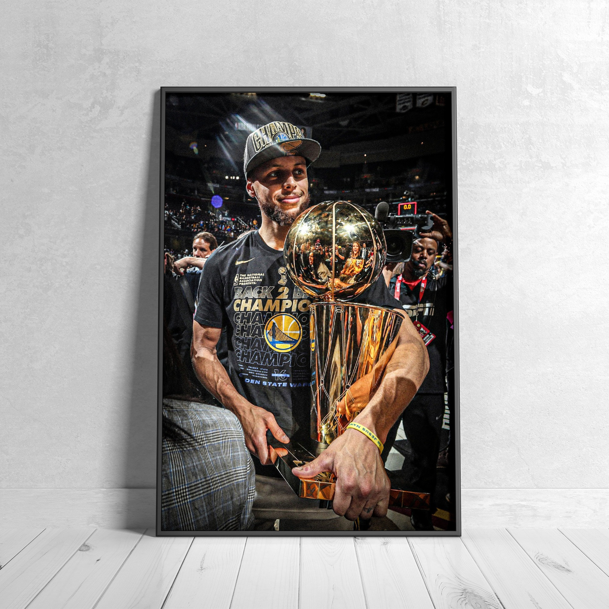 Steph Curry Poster, NBA Championship Canvas Wall Art, Basketball Poster ...