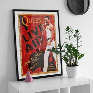 Queen Poster, Freddie Mercury Poster, Queen Band Music Canvas Wall Art ...