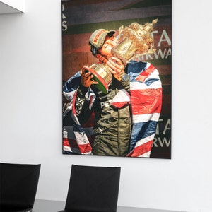 Lewis Hamilton Poster, British GP Formula 1 Canvas Wall Art Print ...