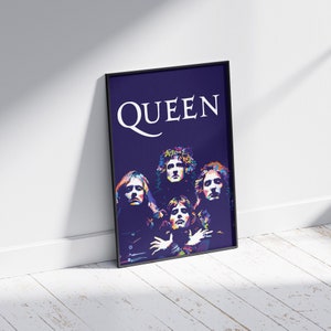 Queen Poster, Freddie Mercury Poster, Queen Band Music Canvas Wall Art ...