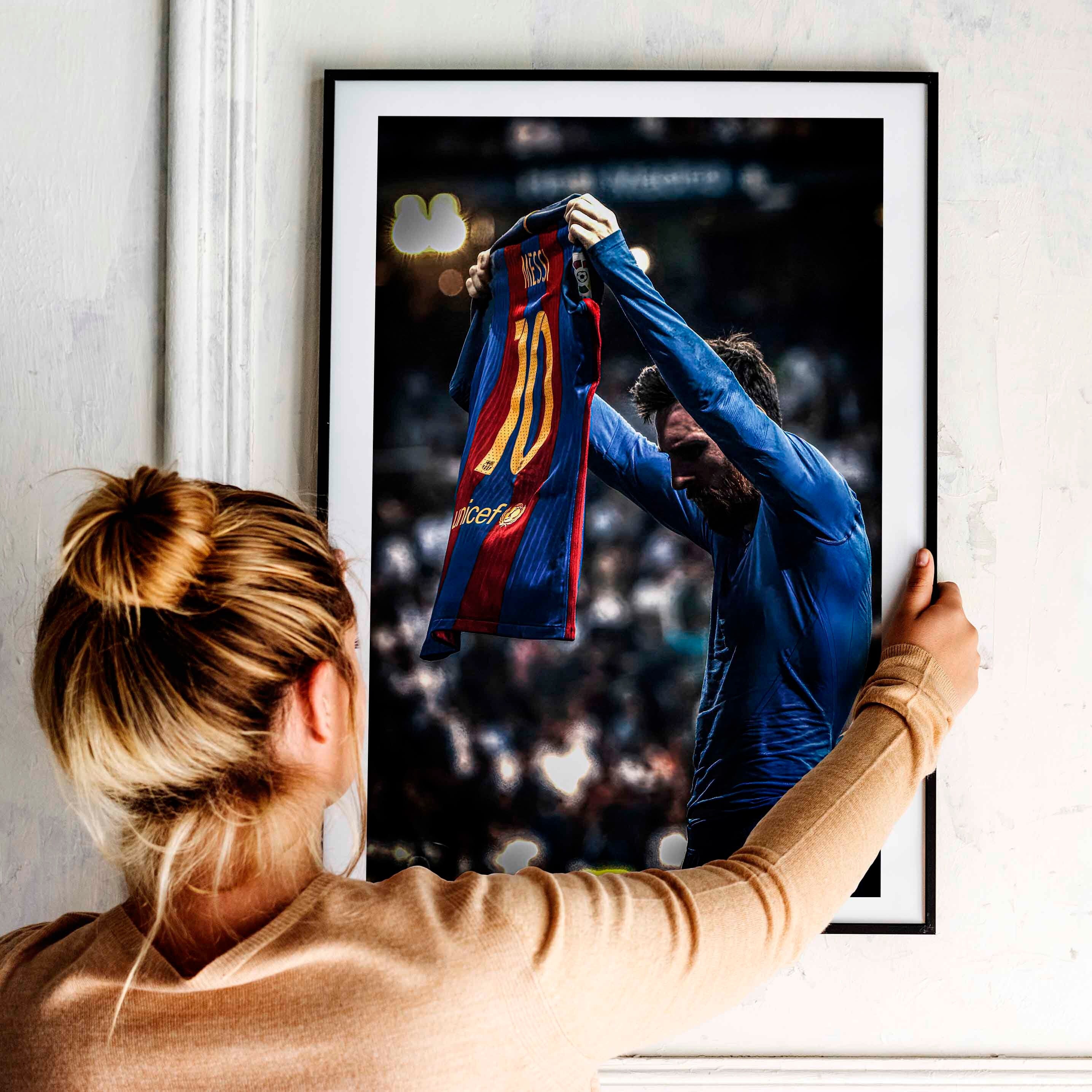 Lionel Messi Poster Iconic Barcelona Football Canvas Wall Art - Etsy ...