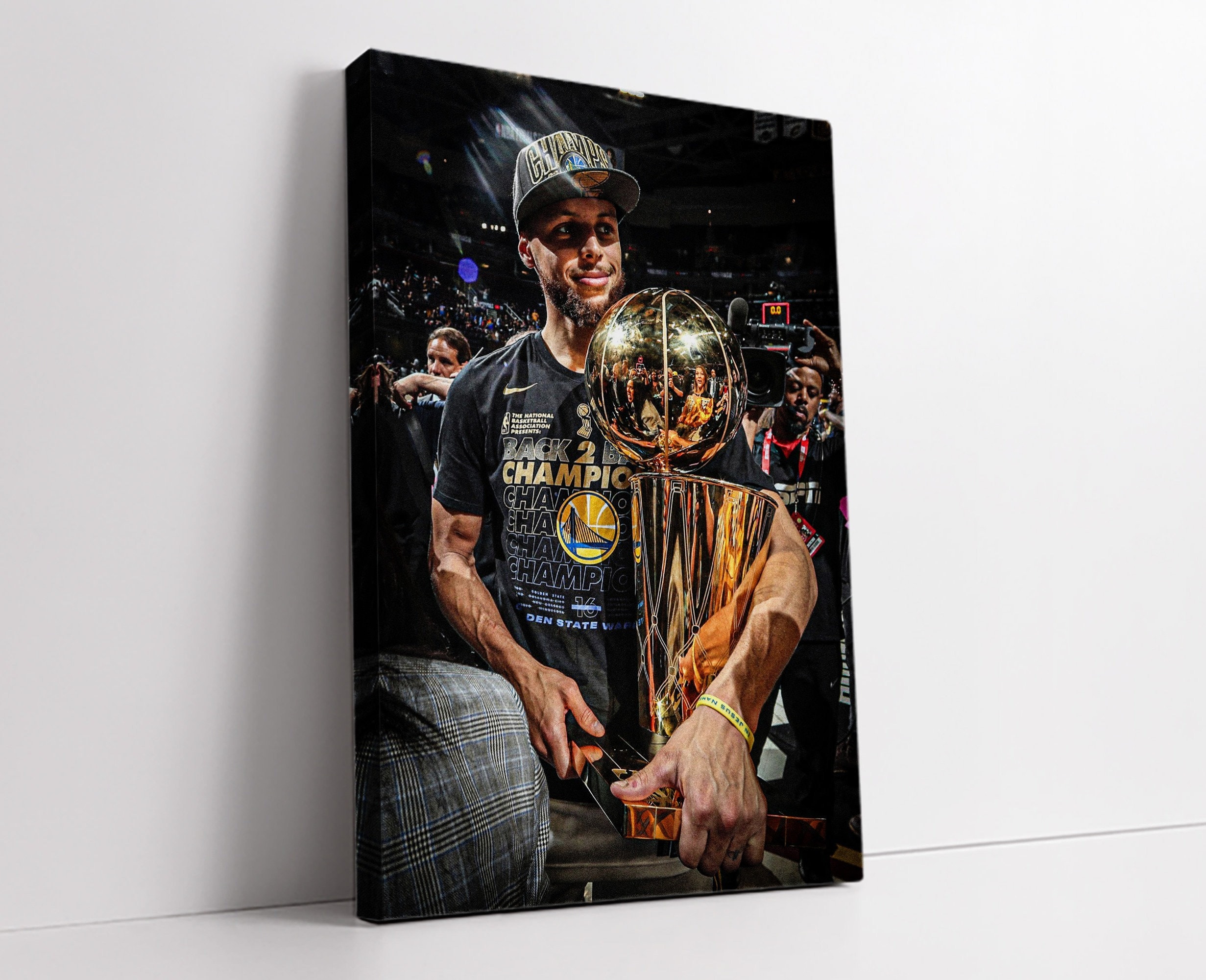 Steph Curry Poster, NBA Championship Canvas Wall Art, Basketball Poster ...