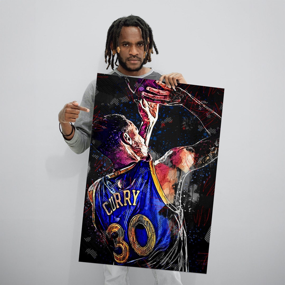 Steph Curry Poster Print, Golden State Warriors NBA Basketball Canvas ...