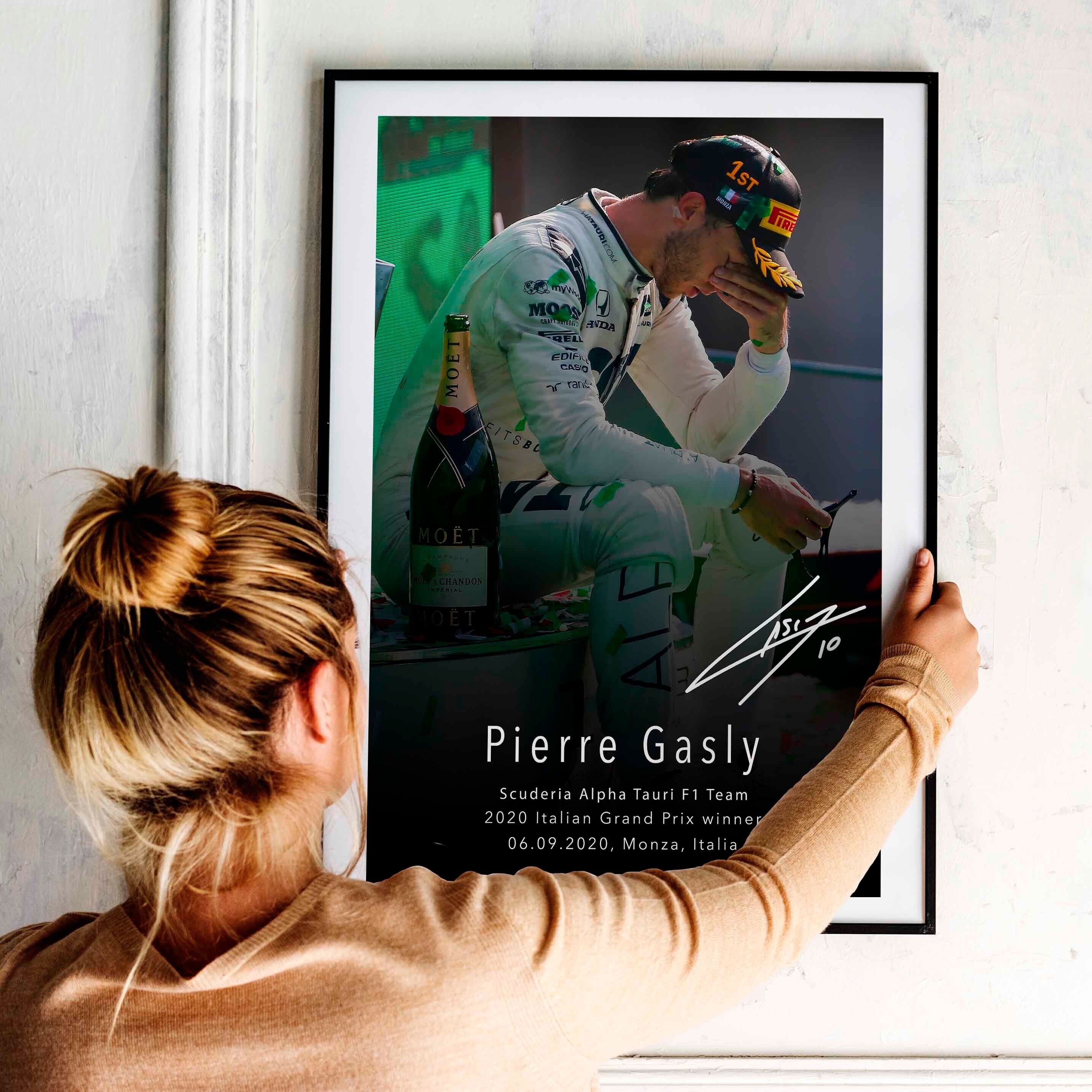 Pierre Gasly Poster Print Formula 1 Alpha Tauri Red Bull Racing Canvas Wall Art Monza GP Podium ...