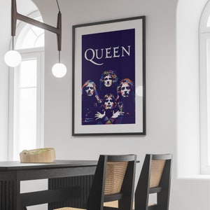 Queen Poster, Freddie Mercury Poster, Queen Band Music Canvas Wall Art ...