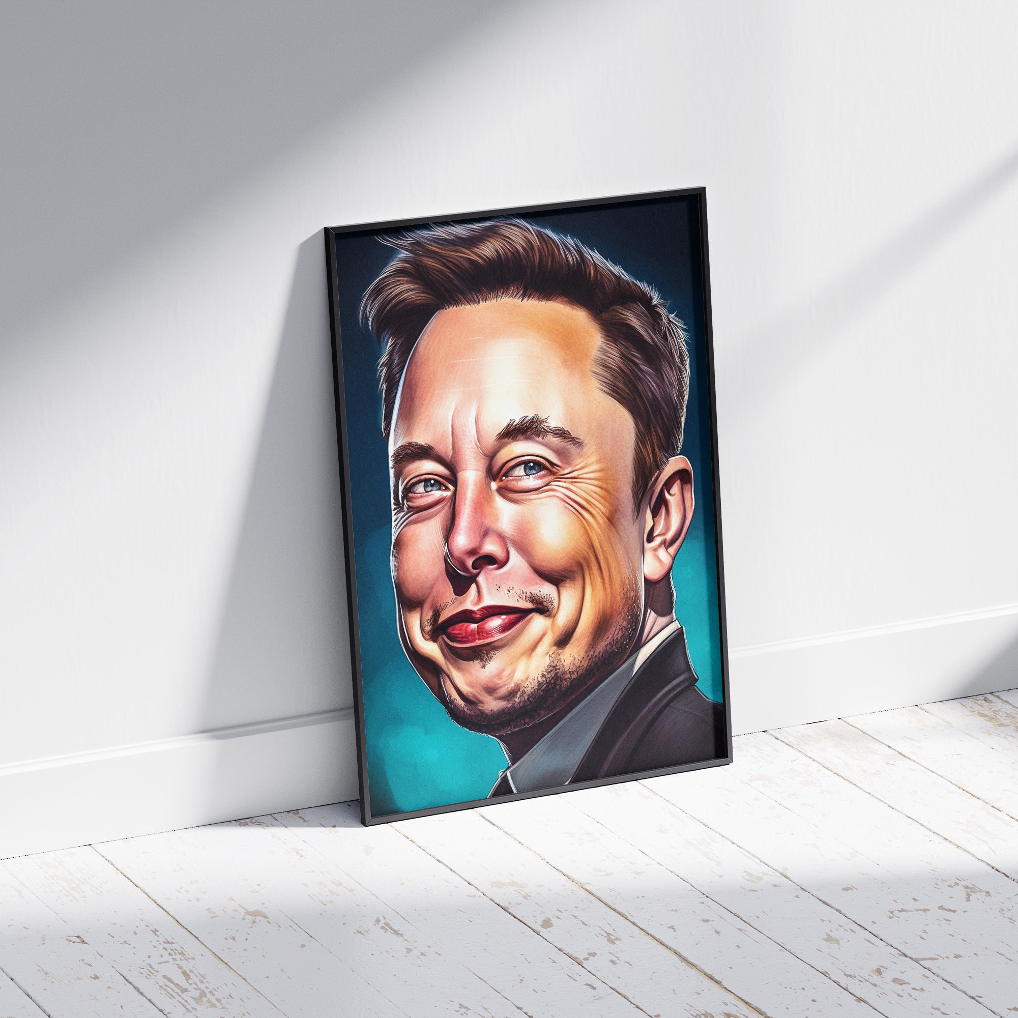 Elon Musk Poster Elon Musk Caricature Print Tesla Spacex - Etsy