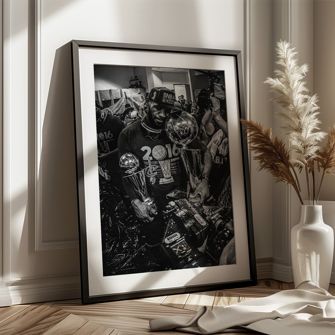 Lebron James Championship Poster, NBA Cavaliers Canvas Wall Art Print ...