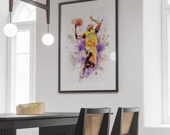 Kobe Bryant Poster, Mamba Mentality, NBA Lakers Championship Canvas ...