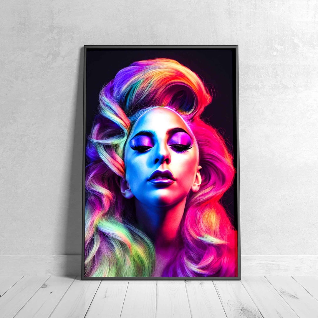 Lady Gaga Poster, Vintage Music Canvas Wall Art Print, Lady Gaga Art - Etsy
