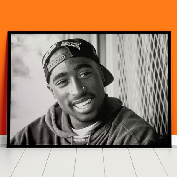 Black and White Print Tupac - Etsy