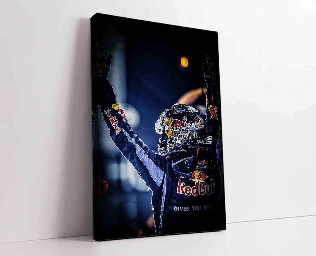 Sebastian Vettel Poster, Red Bull Racing Canvas Wall Art, Formula 1 ...