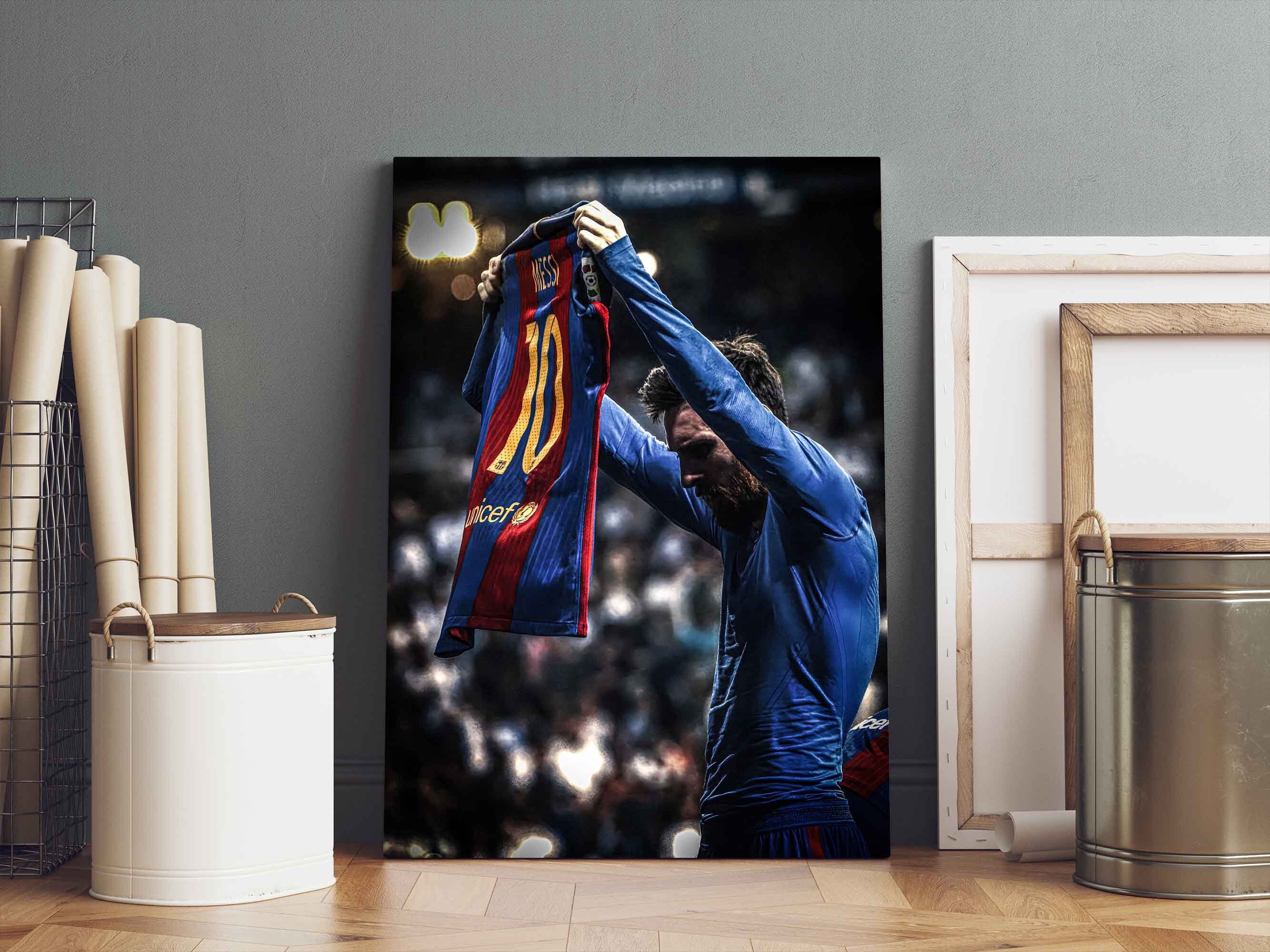 Lionel Messi Poster Iconic Barcelona Football Canvas Wall Art - Etsy ...