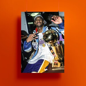 Kobe Bryant Poster, Mamba Mentality, NBA Lakers Championship Canvas ...