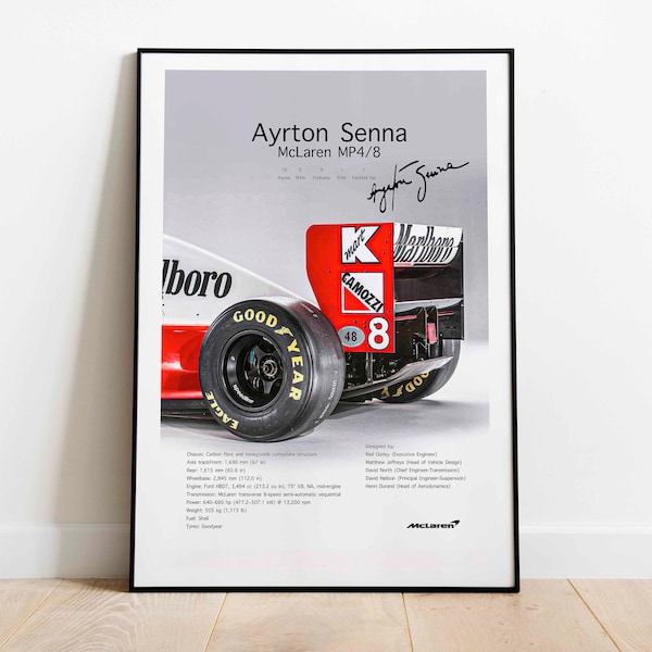 Ayrton Senna Formula 1 Mclaren Racing Poster. Ayrton Senna Poster - Etsy UK