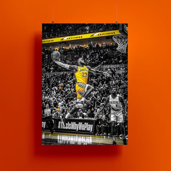 Lebron James Dunk Poster - Etsy