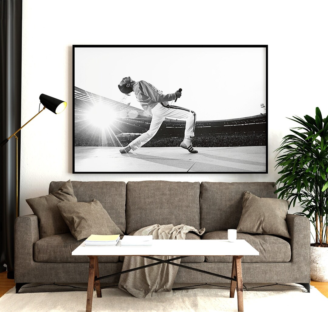 Freddie Mercury Poster, Queen Live Aid Poster, Rock Music Canvas Wall ...
