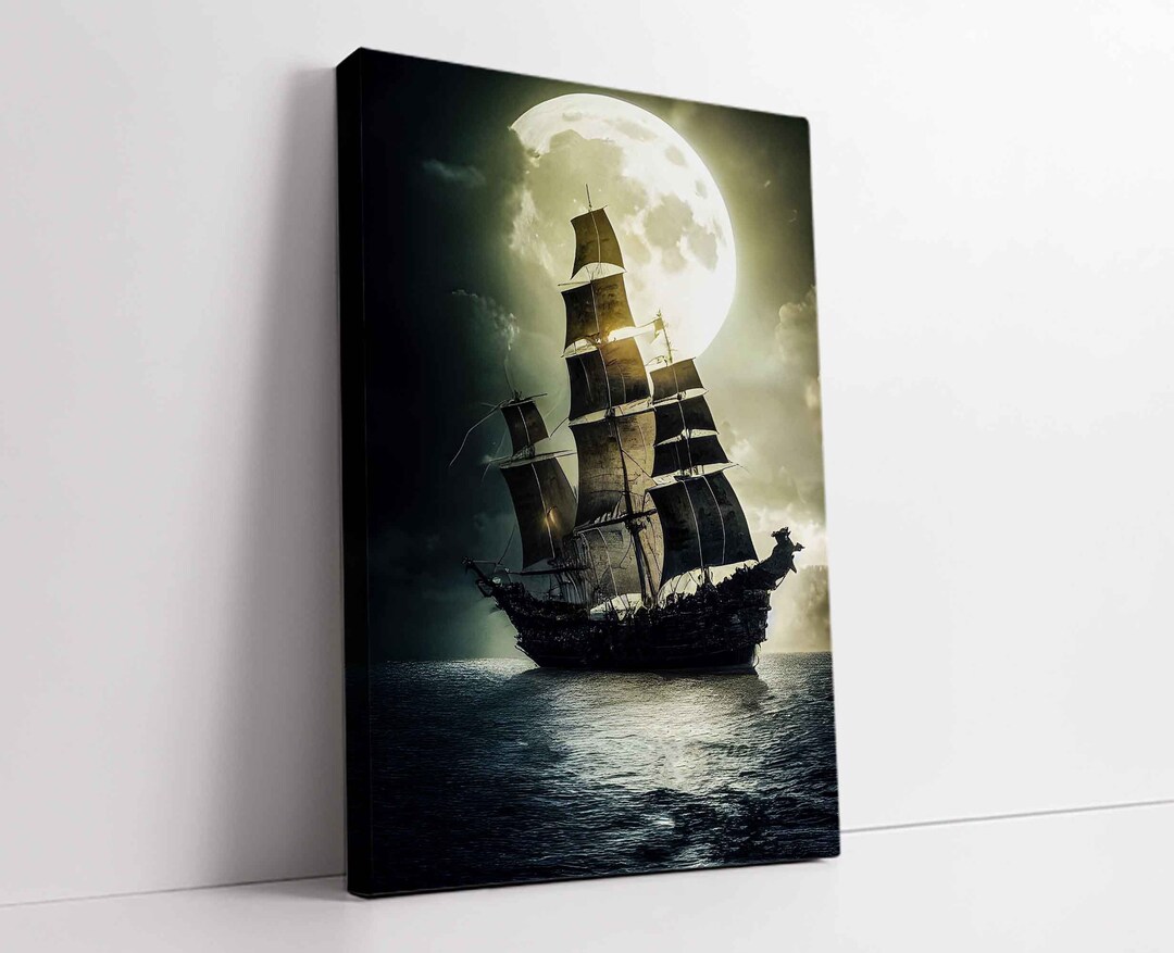 Pirates of the Caribbean Poster Print Black Pearl Pirate Ship Canvas ...