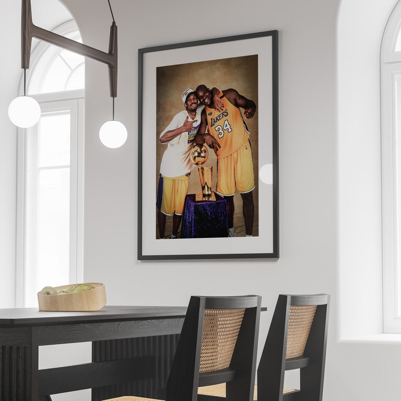 Shaq and Kobe Bryant Championship Poster Mamba Mentality NBA - Etsy