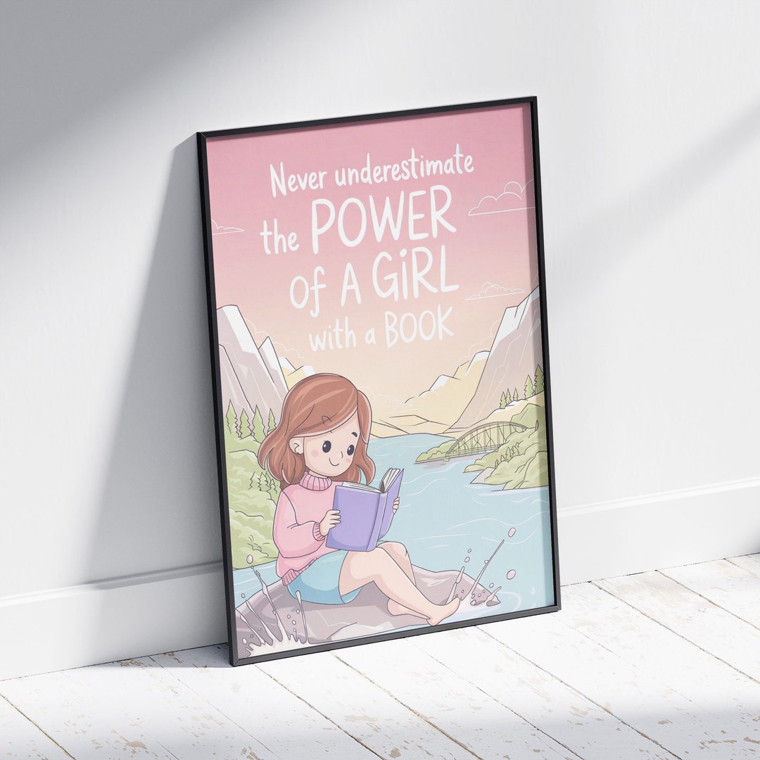 The Power of a Girl With a Book Poster Print, Inspirational Book ...