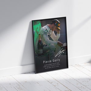 Pierre Gasly Poster Print Formula 1 Alpha Tauri Red Bull Racing Canvas Wall Art Monza GP Podium ...