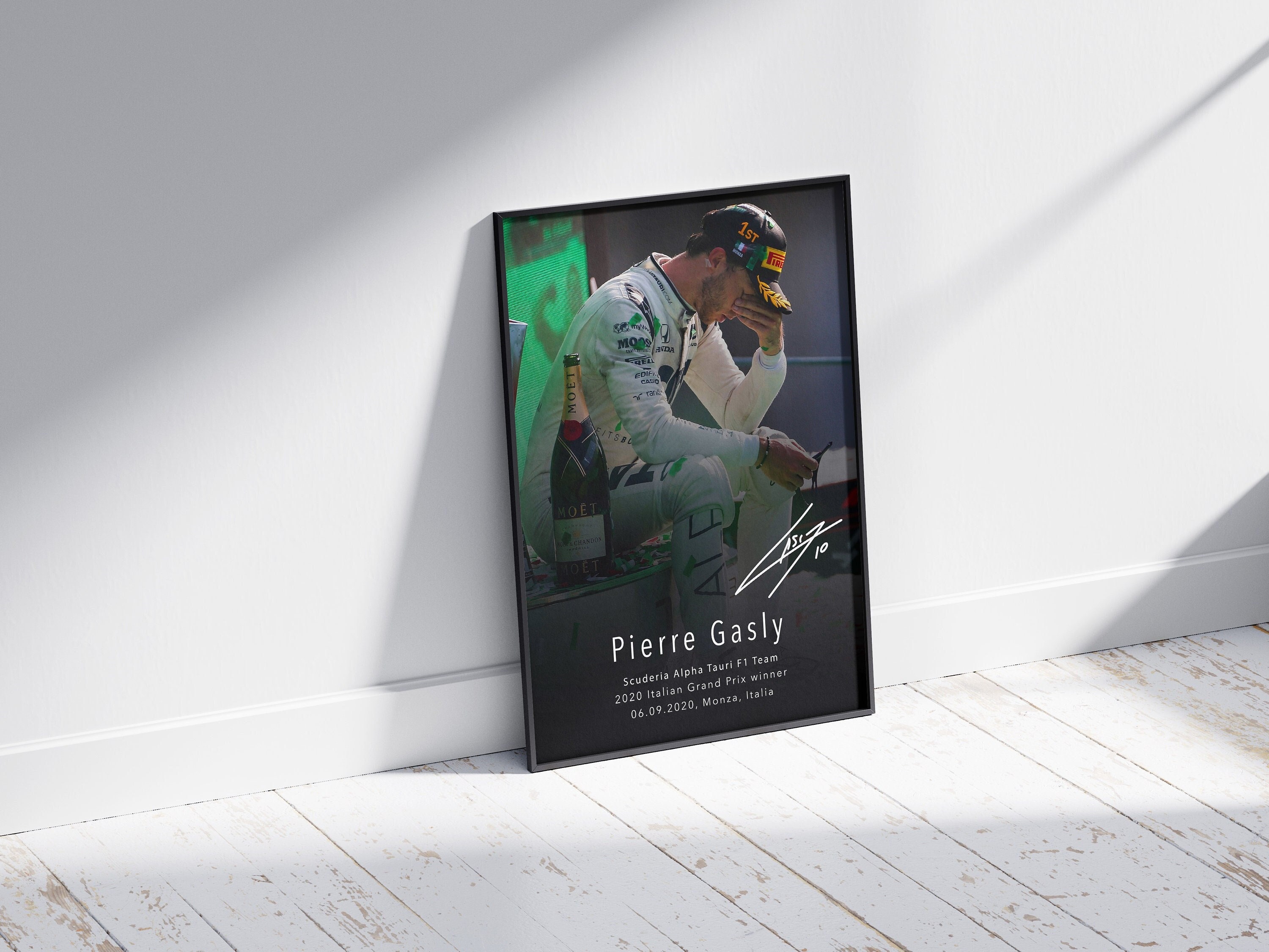 Pierre Gasly Poster Print Formula 1 Alpha Tauri Red Bull Racing Canvas Wall Art Monza GP Podium ...