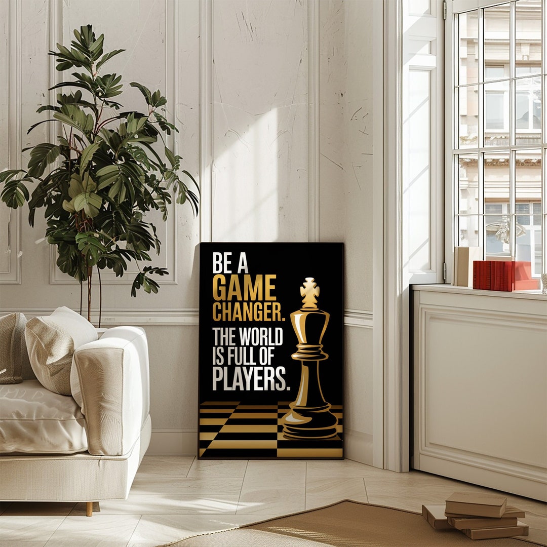 Motivational Chess Game Changer Poster Print or Canvas Wall Art ...
