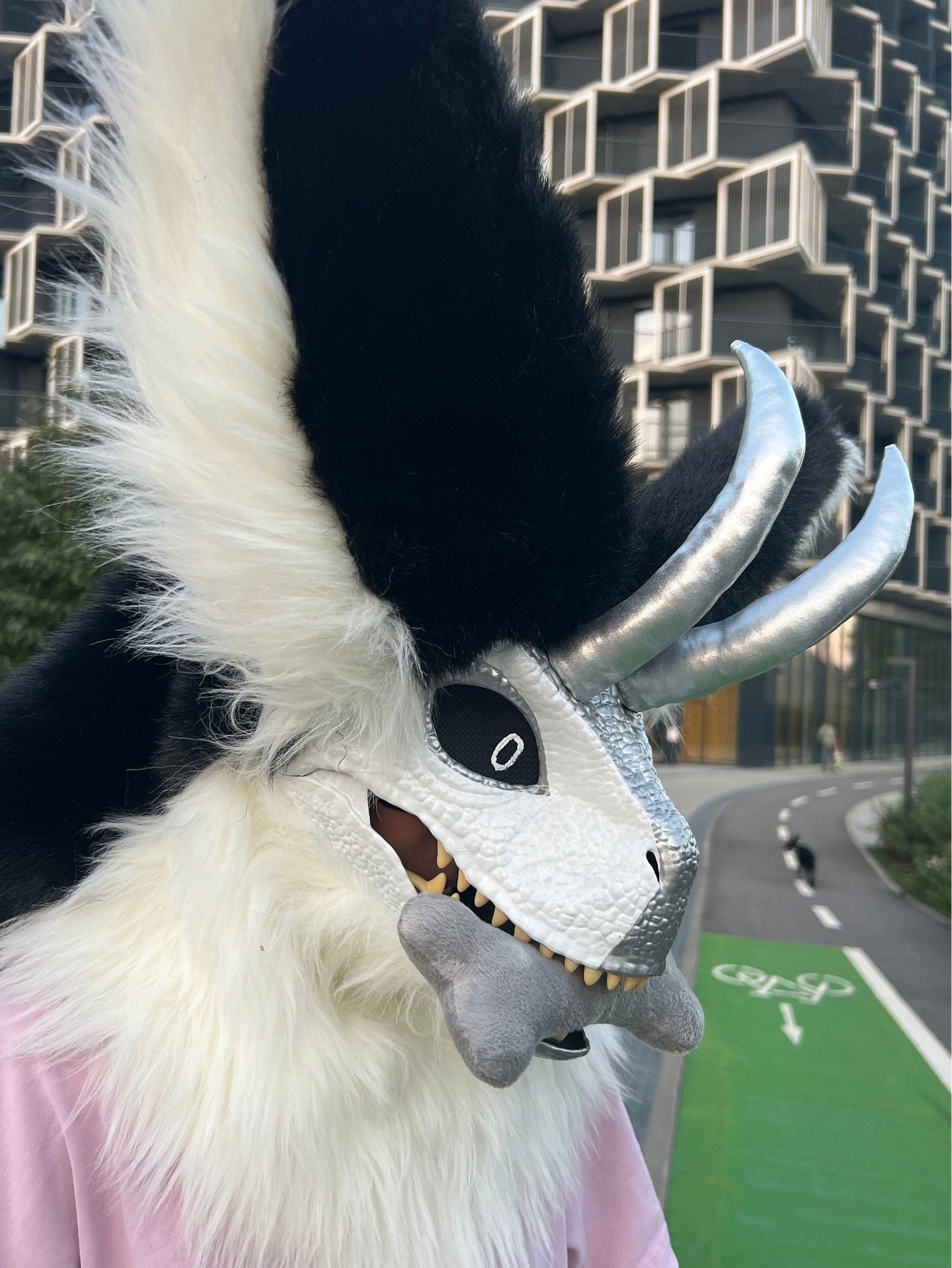 Furry Fursuit Dino Mask Dinosaur Dilophosaurus Mask Dragon Raptor Dino ...