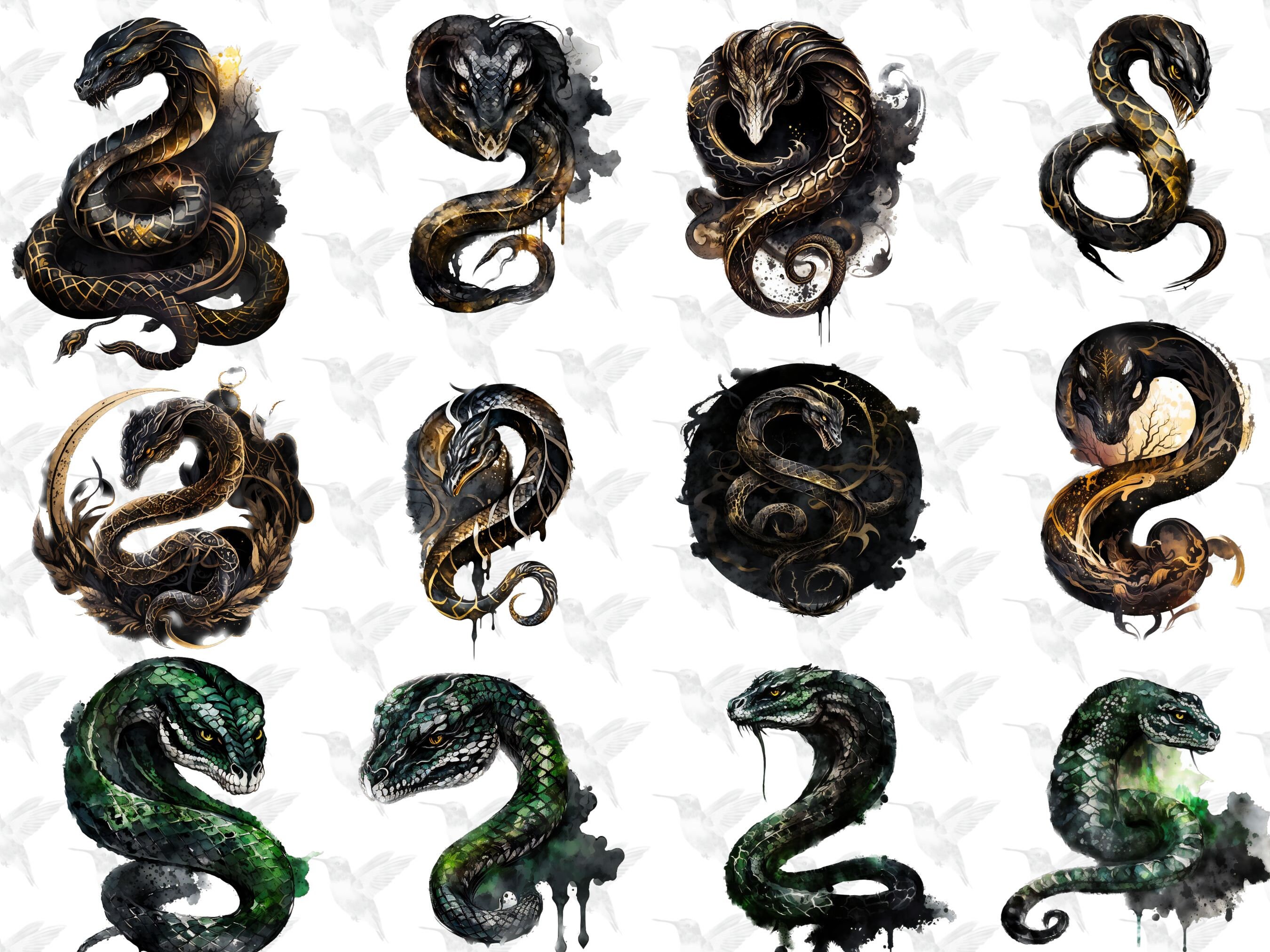 Watercolor Witch Snakes Witch Clipart Witch PNG Scrapbook - Etsy