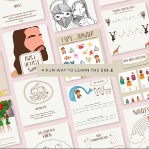 Bible Story Activity Book (DOWNLOADABLE) Interactive Workbook, Toddler ...