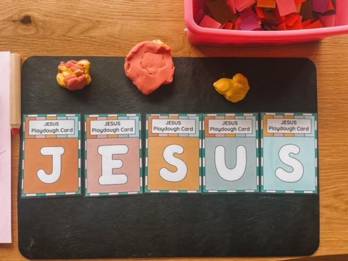 Playdough Card Jesus (DOWNLOADABLE), Preschool Bible Activities, Sunday ...