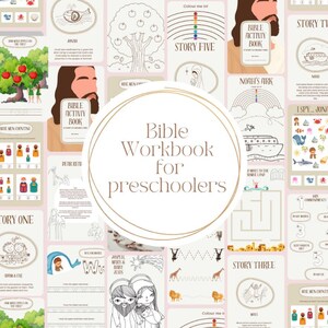 Bible Story Activity Book (DOWNLOADABLE) Interactive Workbook, Toddler ...